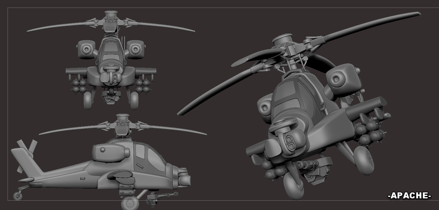 ArtStation - Apache Attack Helicopter