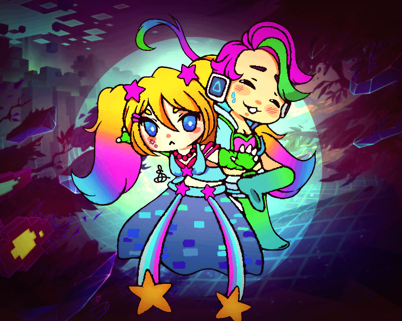 Skye Lavelle - K.O. Arcade Sona and Kaisa Pixel Art (Contest Entry)