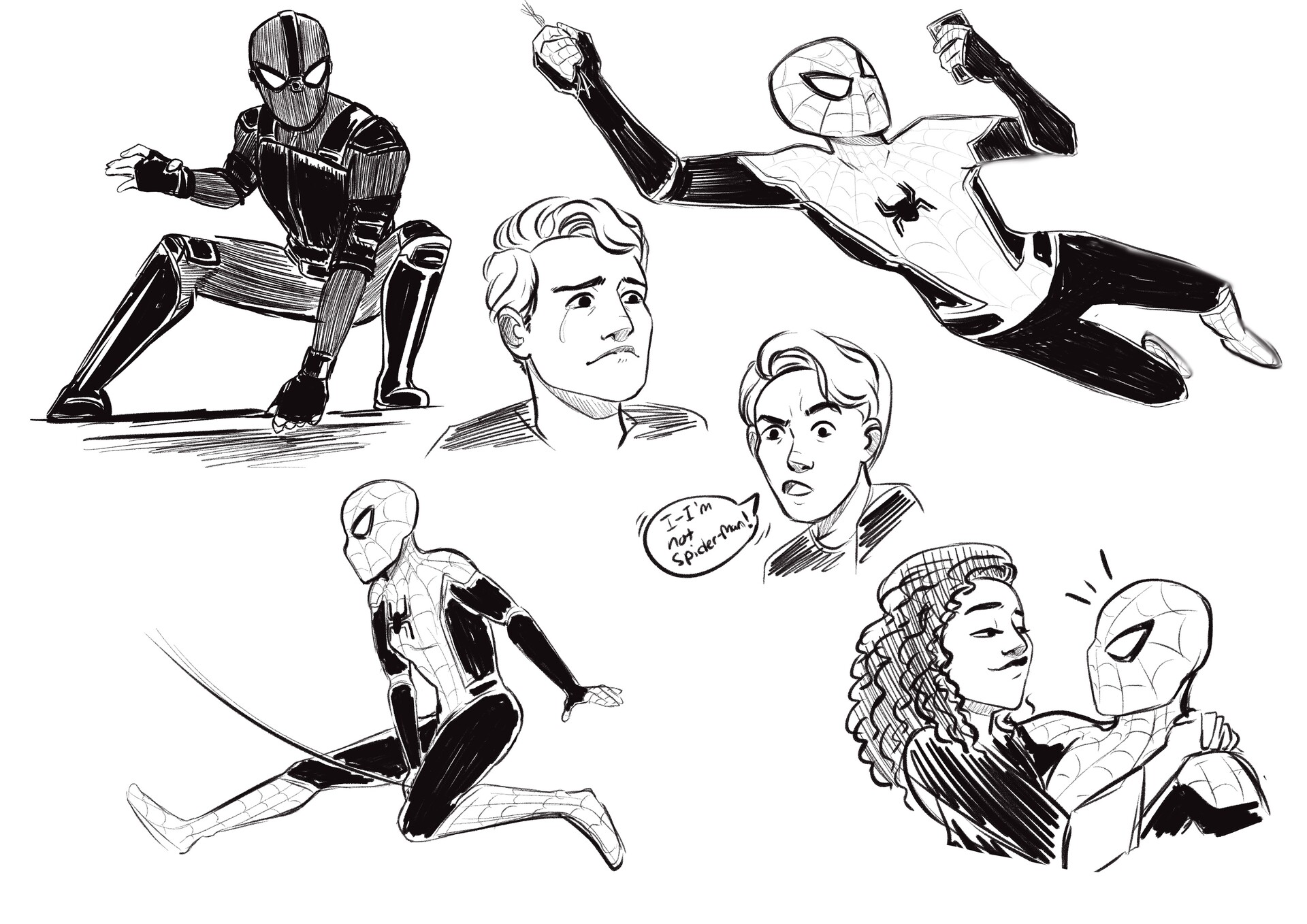 how to draw spider man far from home