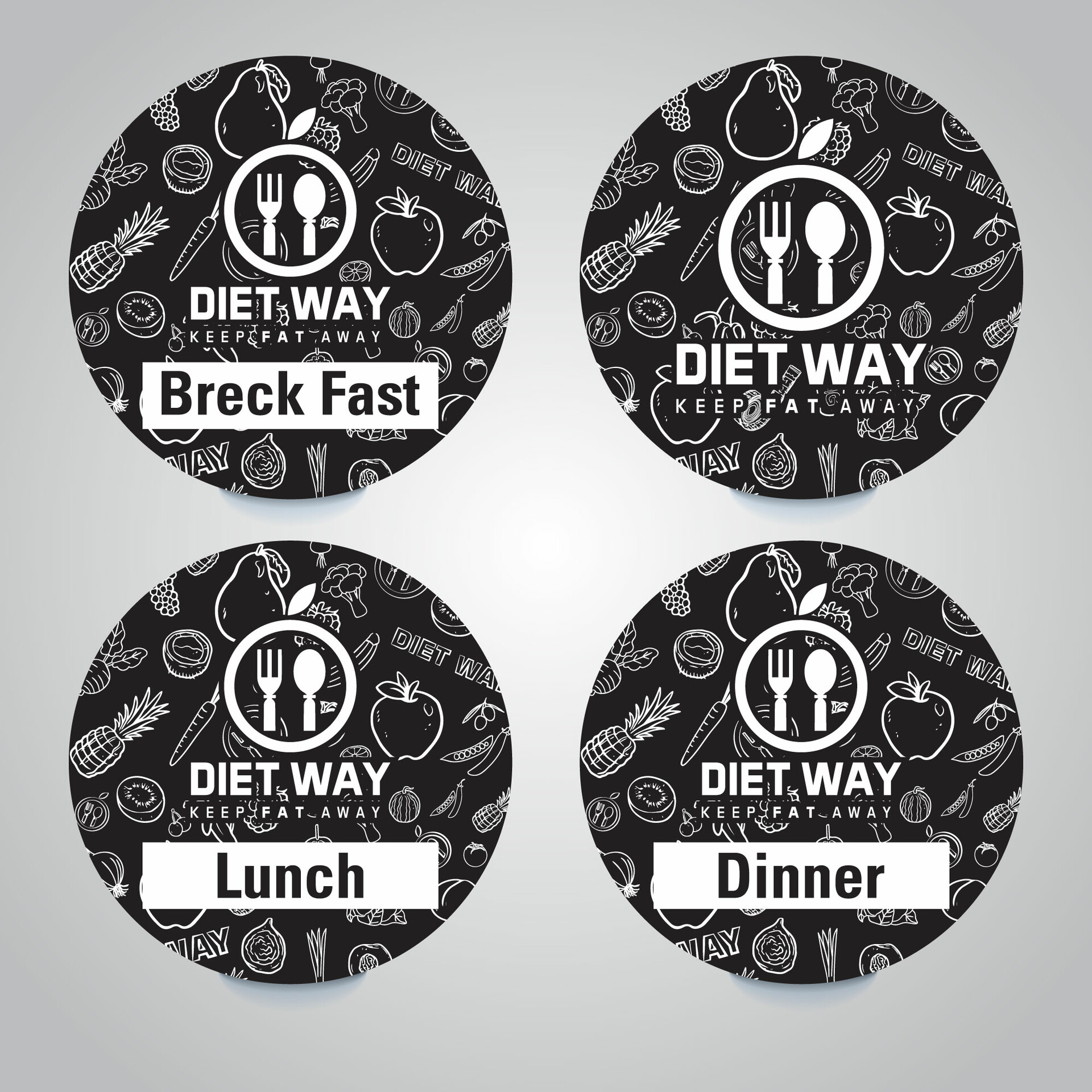 ArtStation - Restaurant Stickers Design