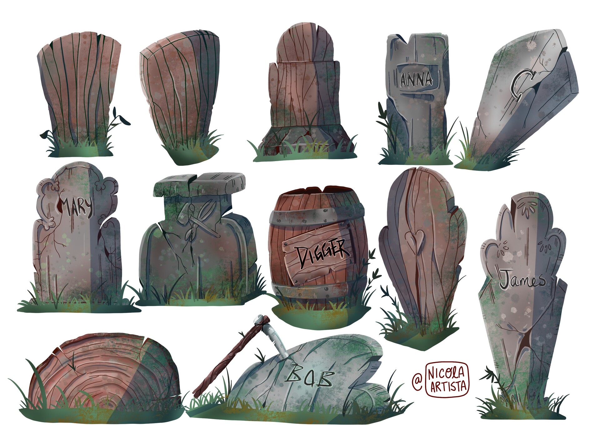 ArtStation - Frontier Grave Markers