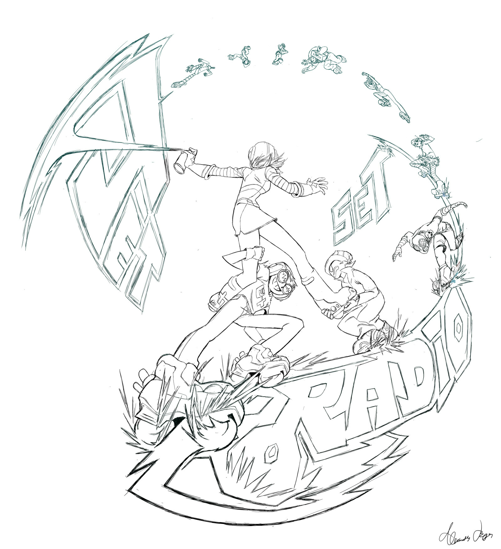 jet set radio coloring pages