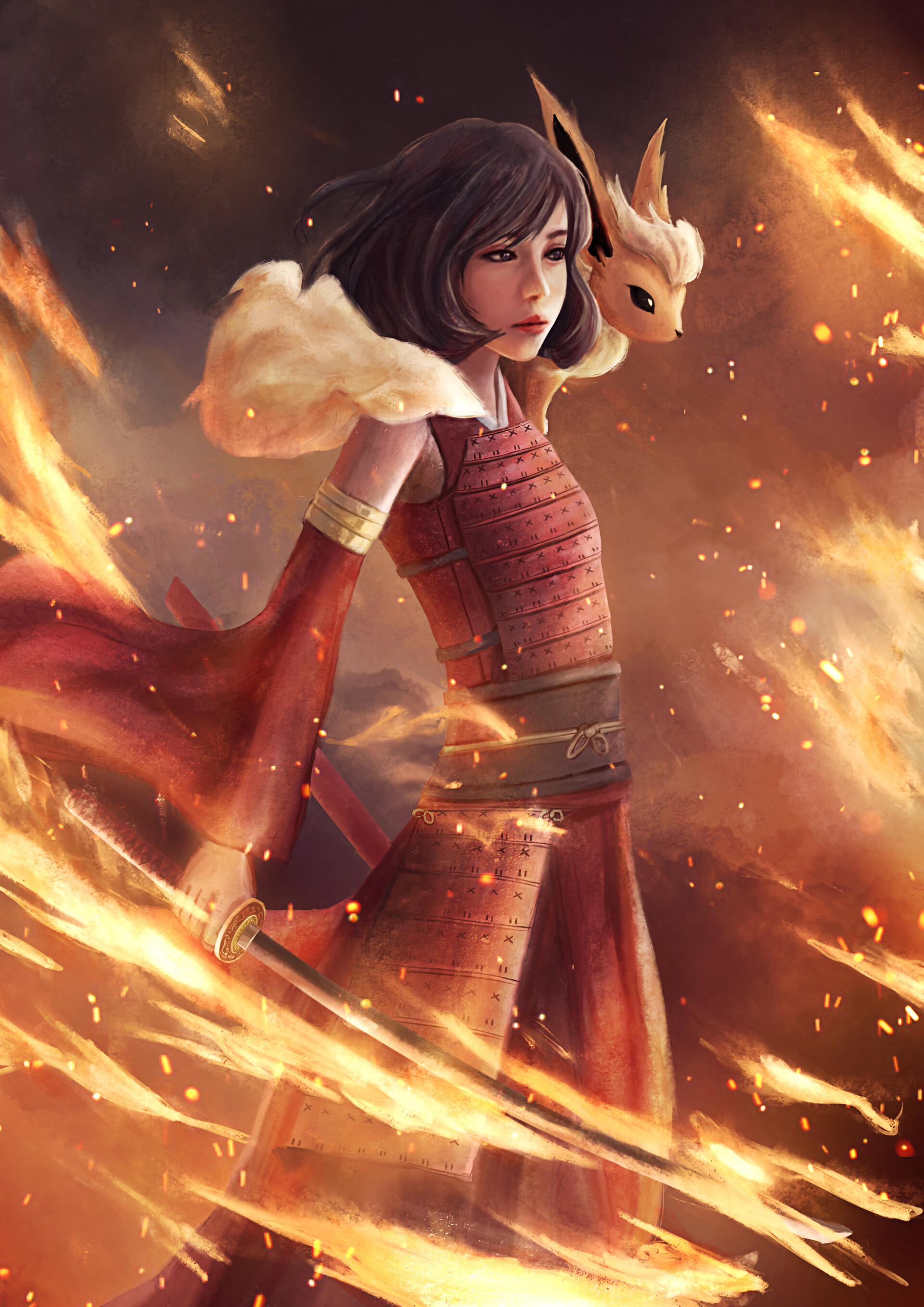 ArtStation - Flareon Samurai