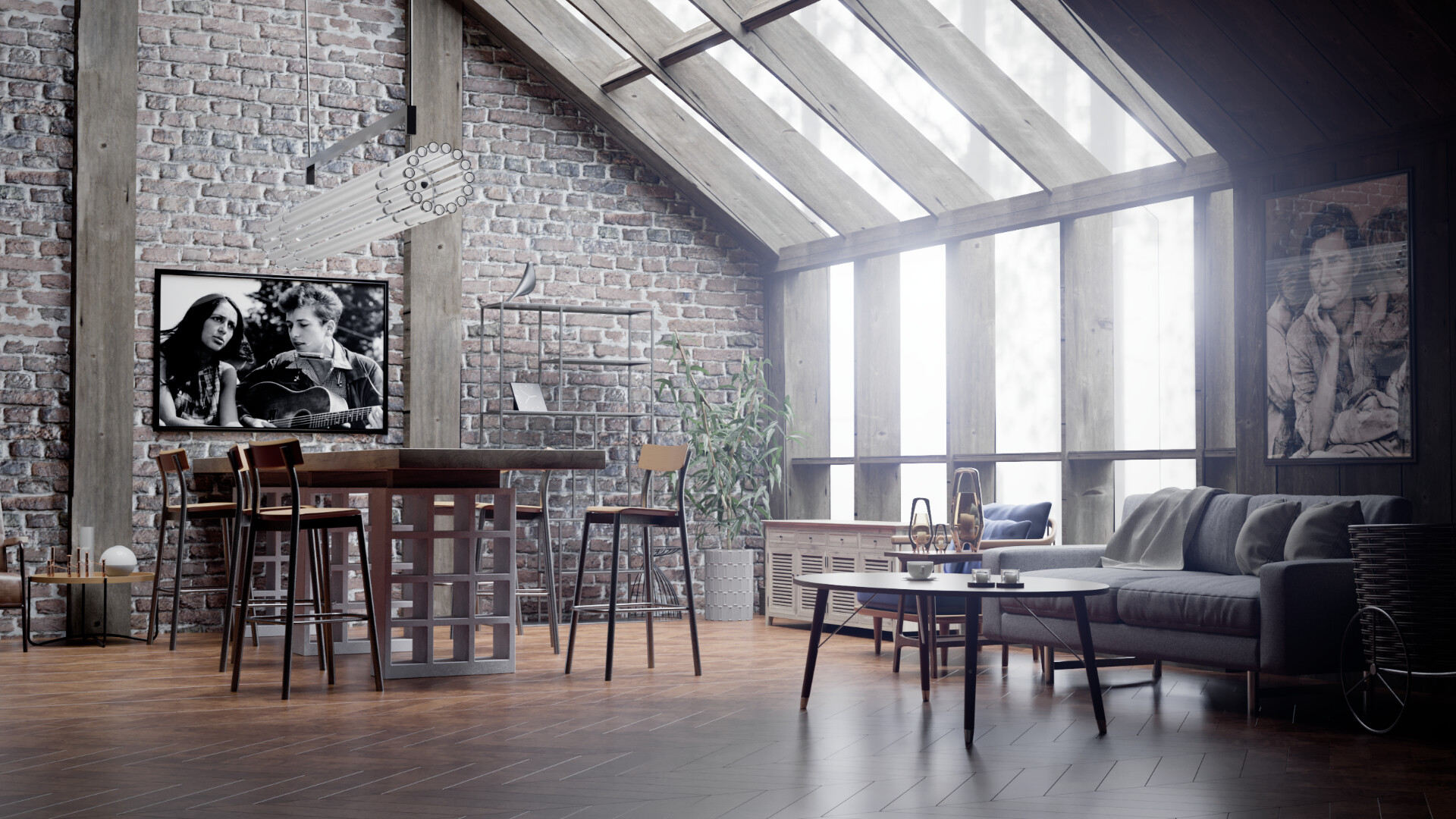 ArtStation - Interior Render - Rustic Lounge