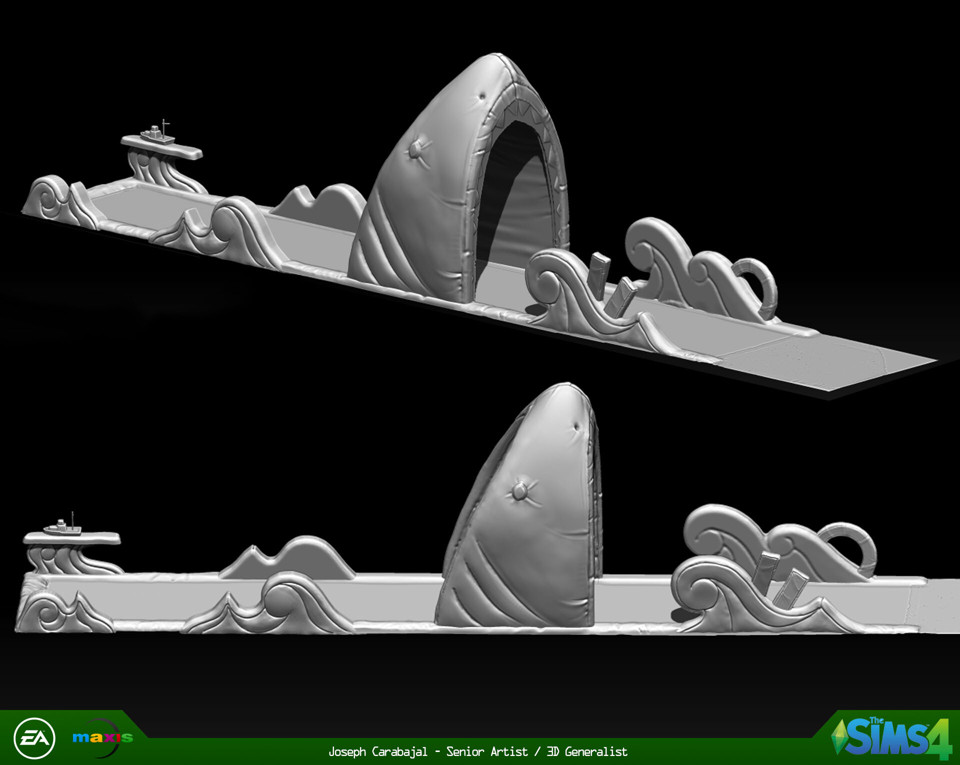 Joseph Carabajal - Sims 4 - Shark Slippy Slide