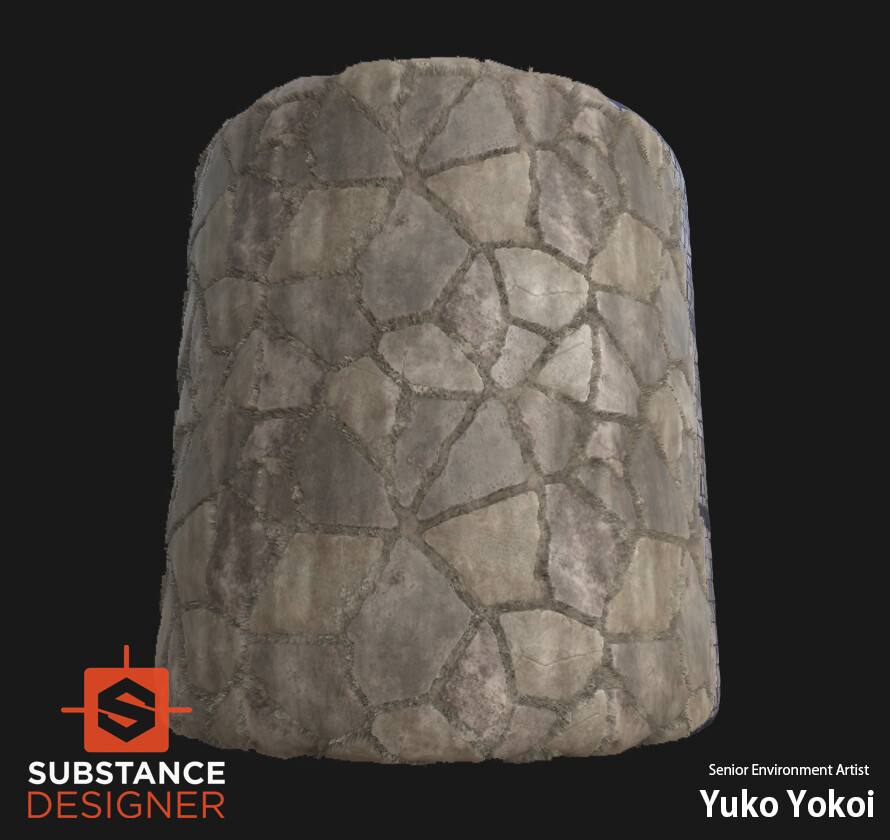 Yuko Yokoi - Stone Tile Floor - 100% procedural material with Substace ...