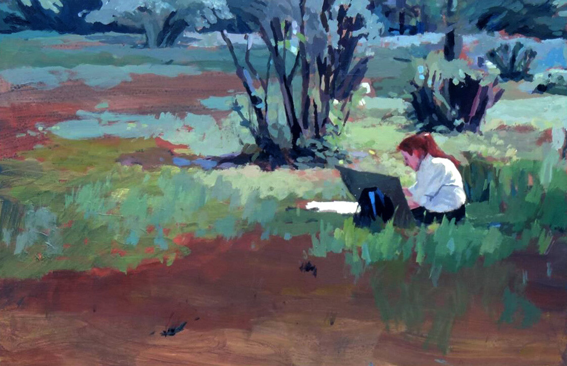 ArtStation - Plein-air study, acrylic