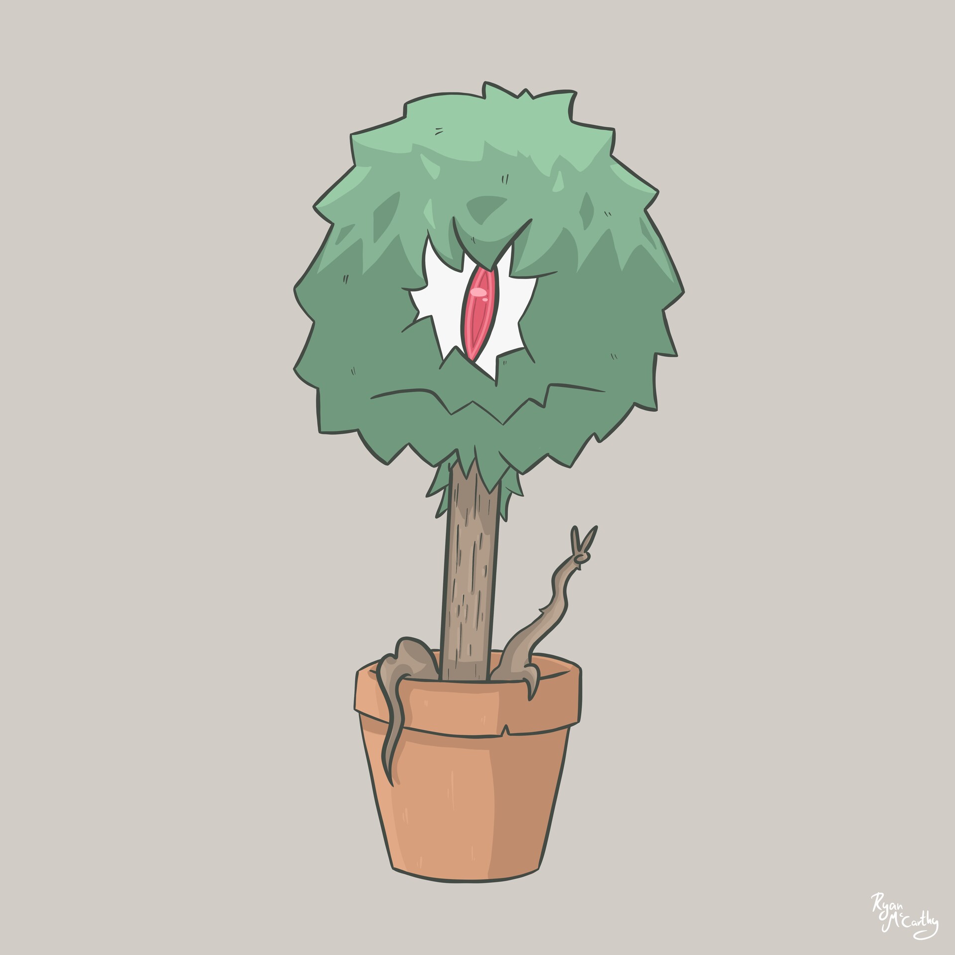 ArtStation - Bush creature in a pot!