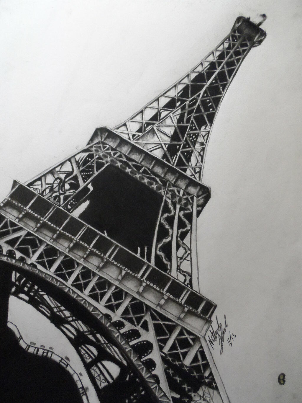 how to draw eiffel tower realistic