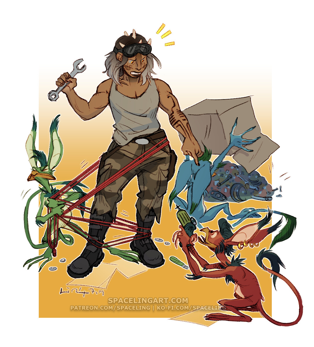 ArtStation - Ela, Monkey-Lizards, Vimez, and Khenzie