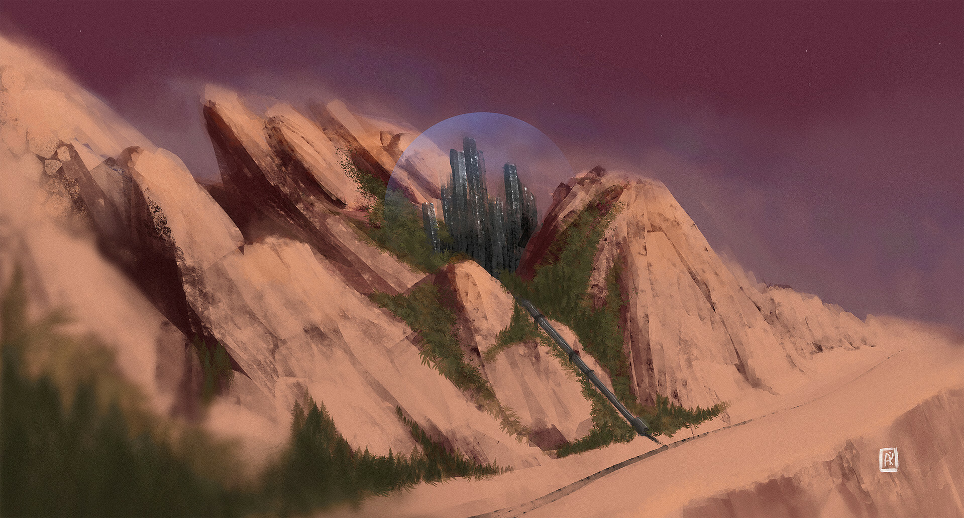 ArtStation - Concept of city on Mars (2017)