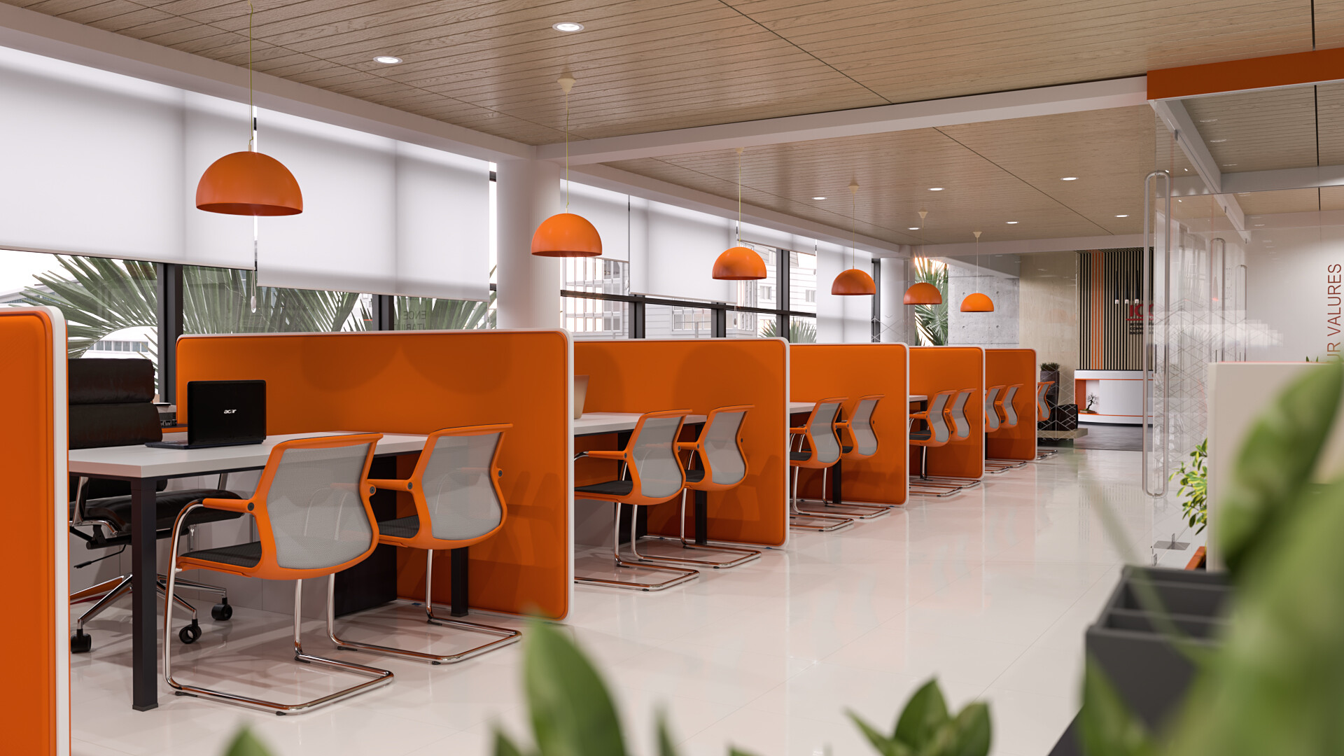 orange office design