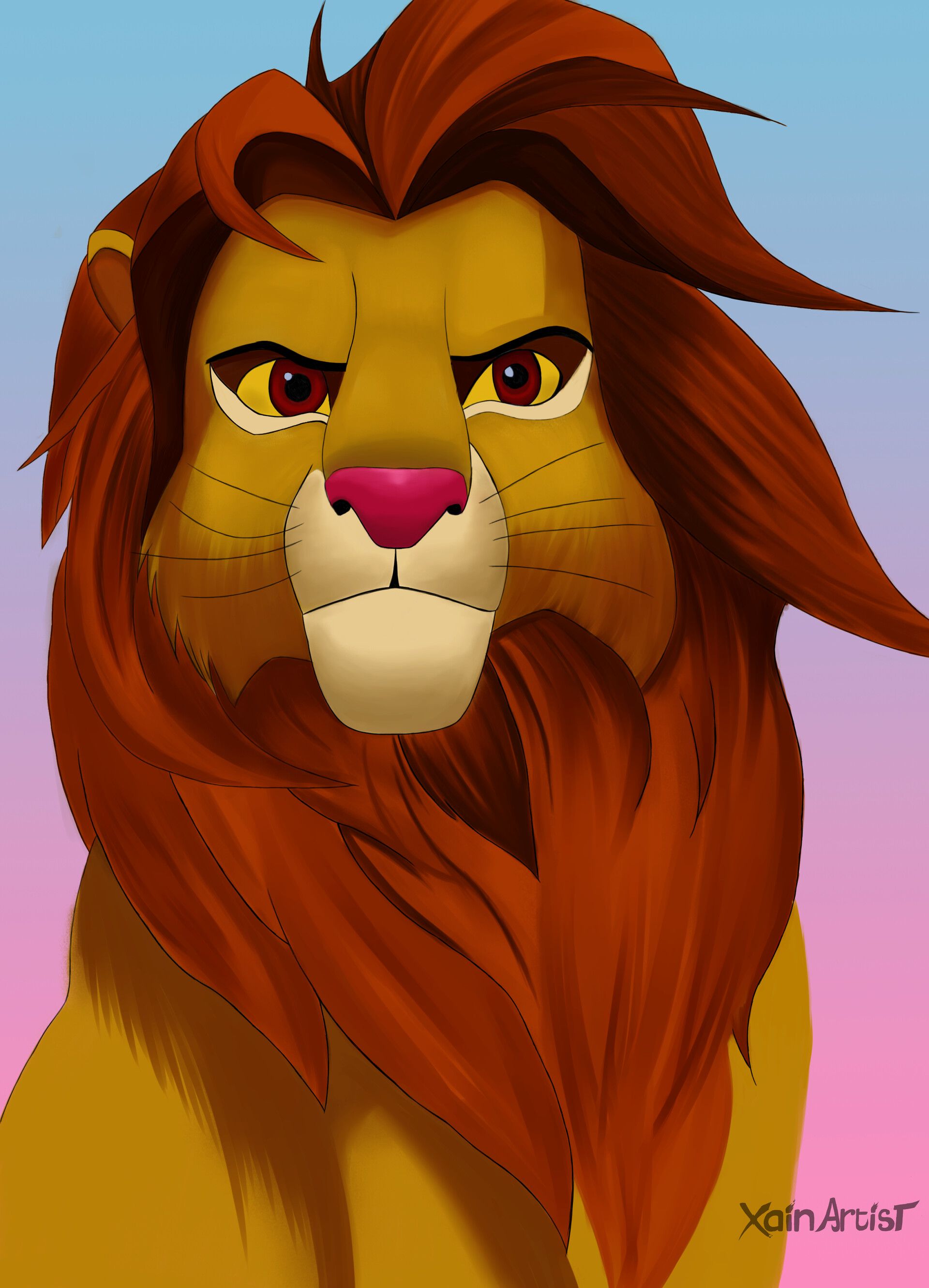 how to draw simba in lion king