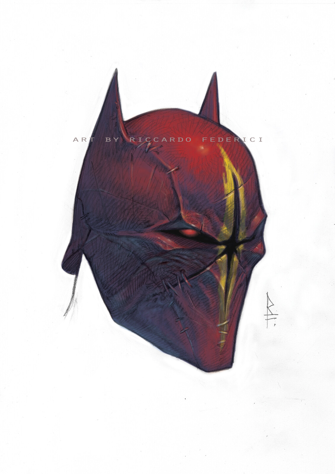 Riccardo Federici - Sketches: concept design for Saint Batman DC Comics