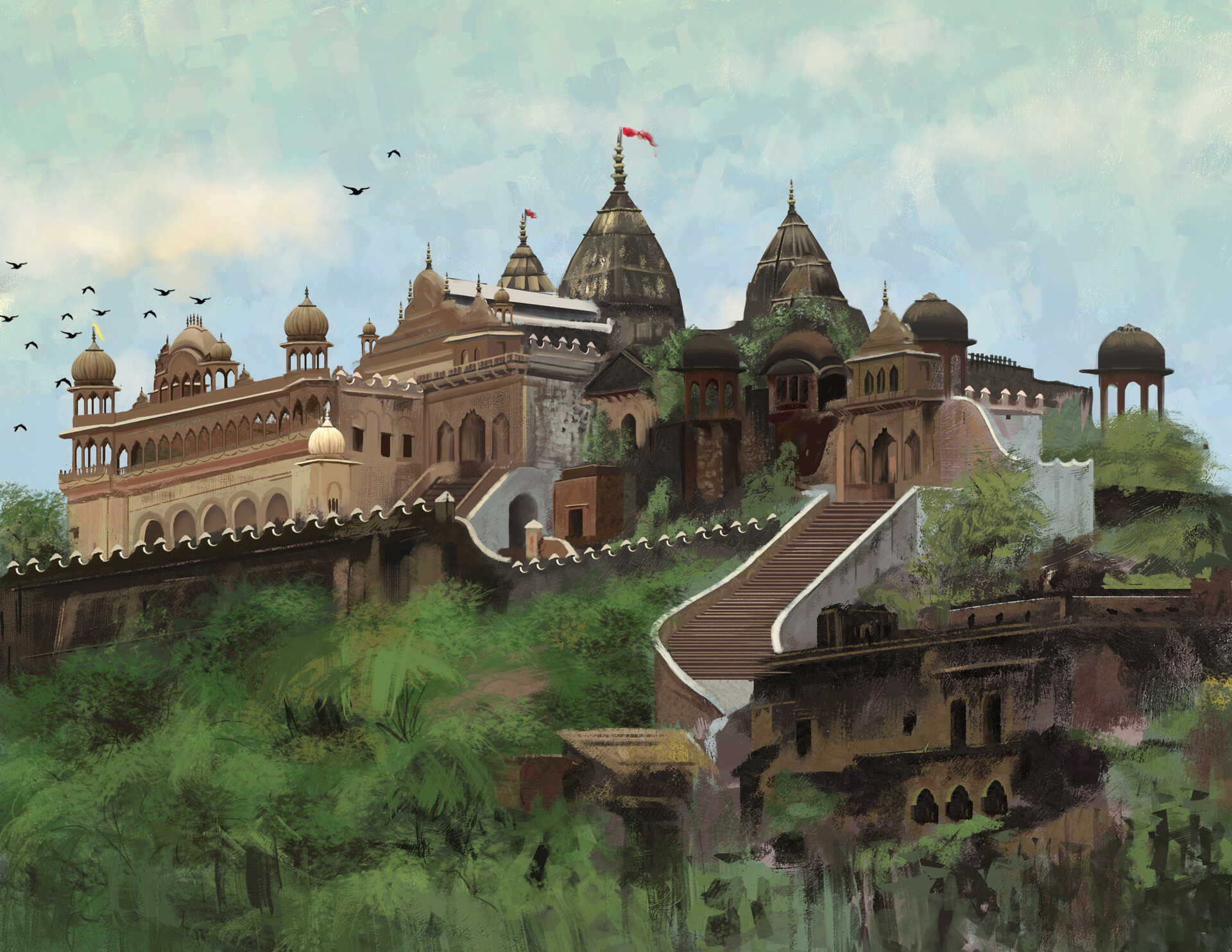 ArtStation - Painting done for Vrindavan book - Barsana