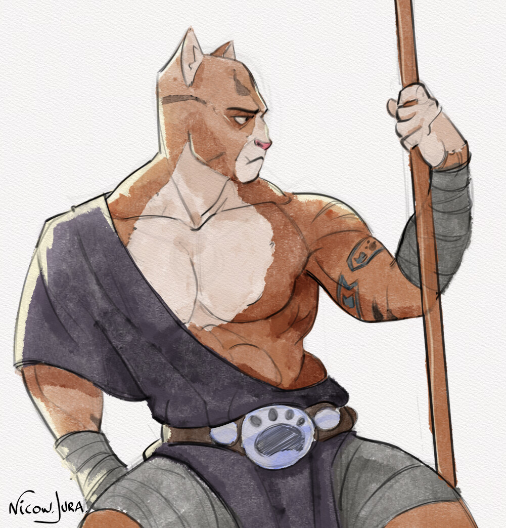 ArtStation - Cat warrior monk