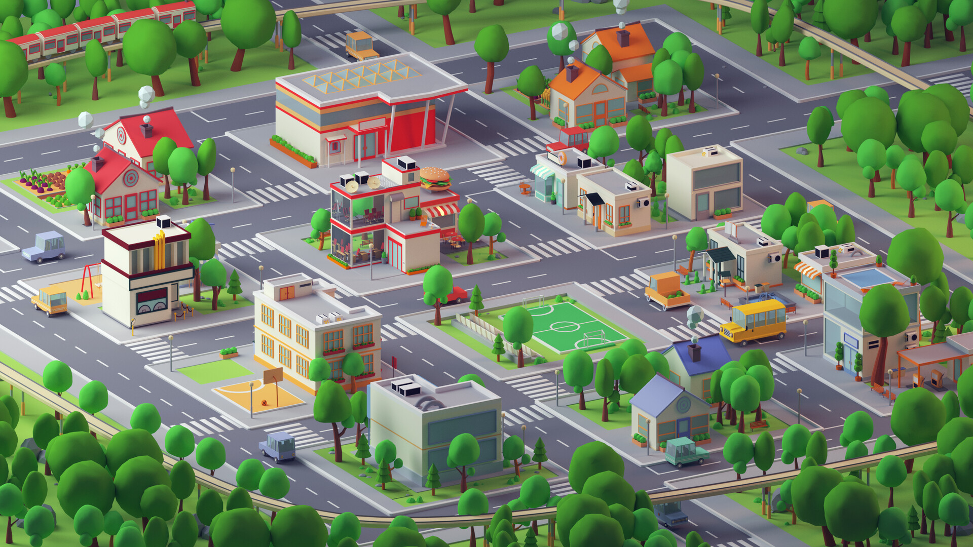 ArtStation - Low Poly city