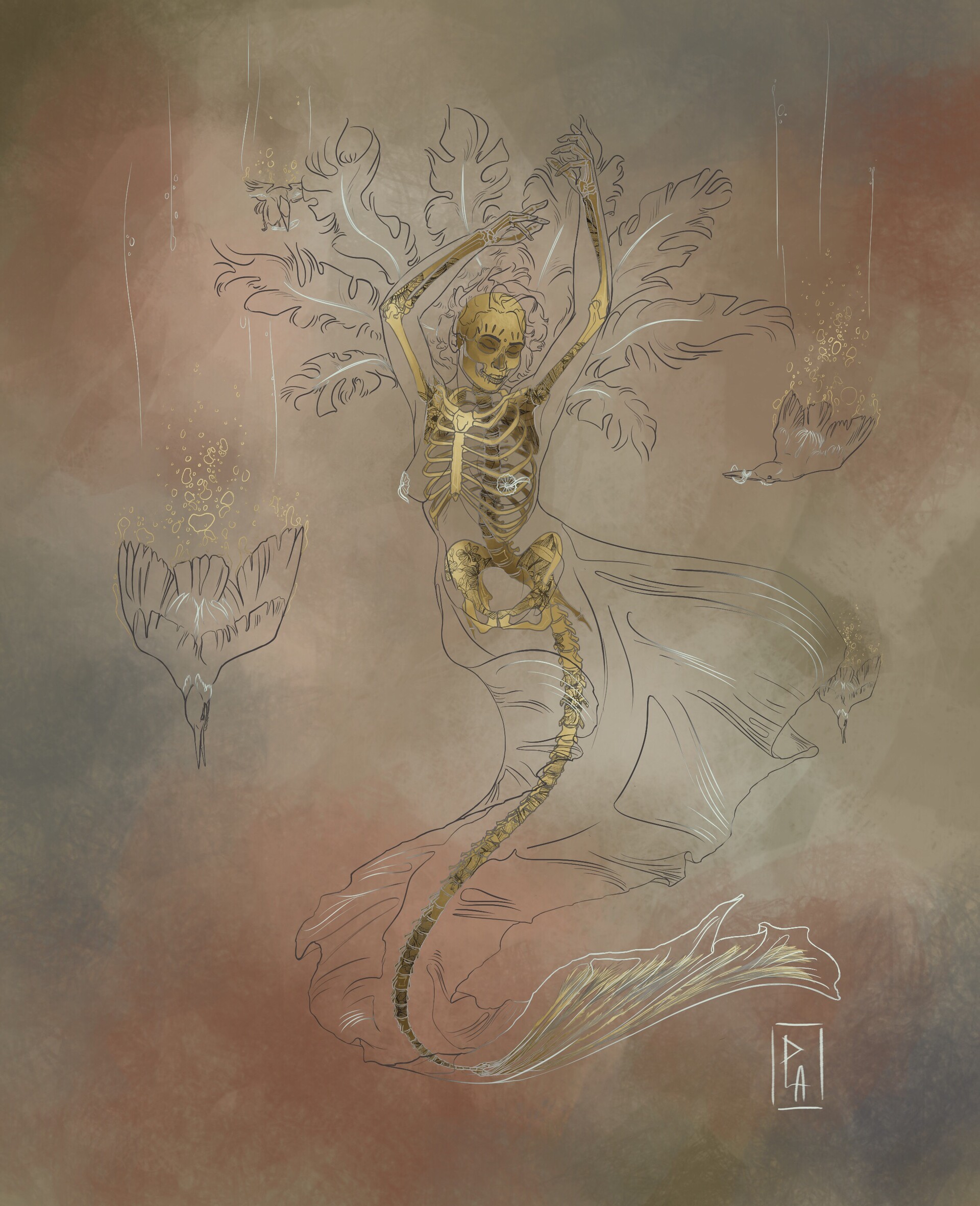 ArtStation - Skeleton mermaid