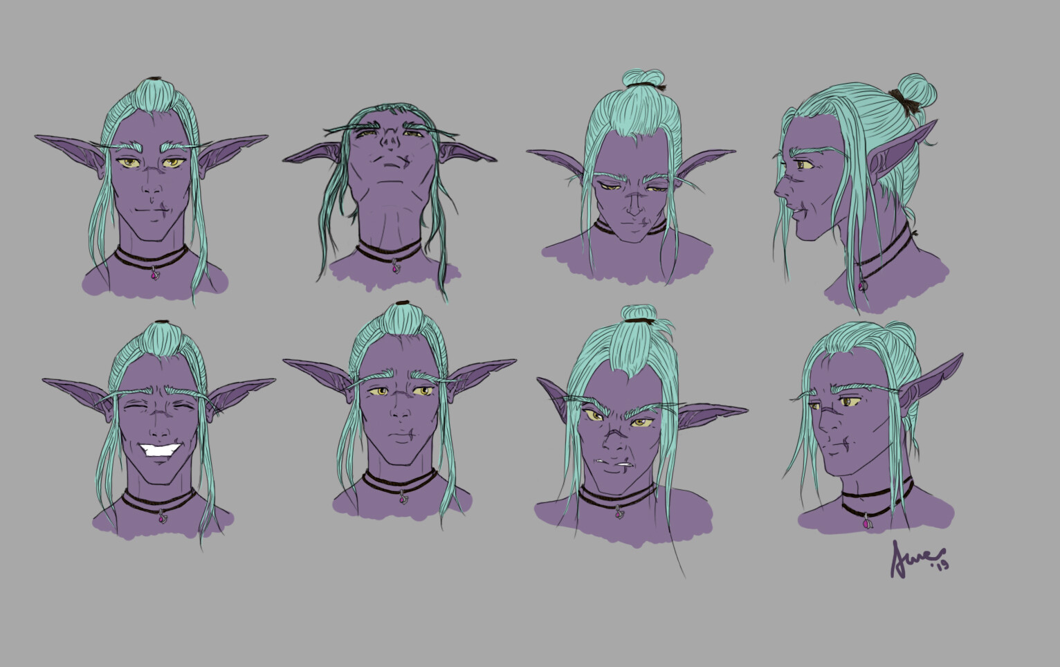 ArtStation - Elf face expressions