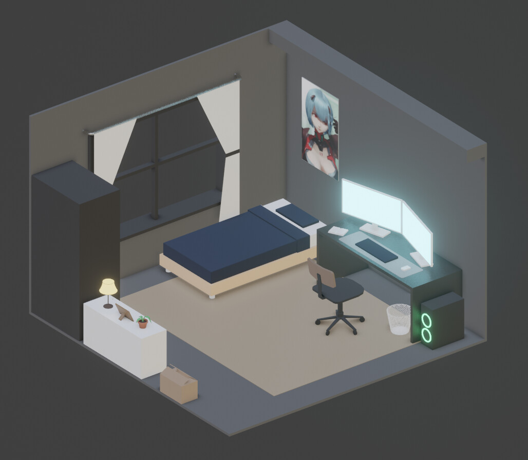 Proladon . - 2.5D Low Poly _ room