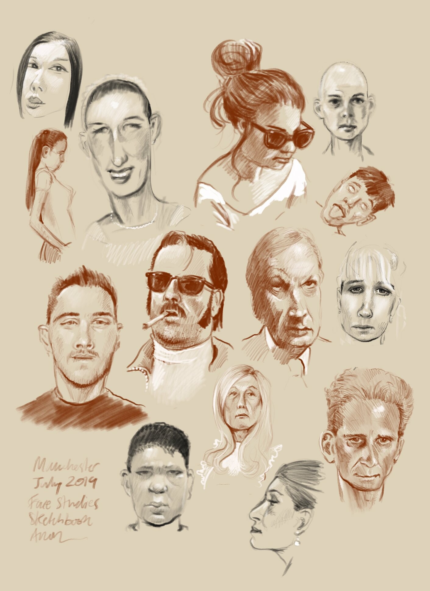 ArtStation - Head and face studies (x2) july 2019