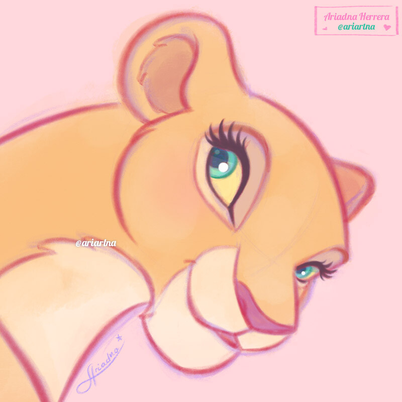how to draw nala lion king