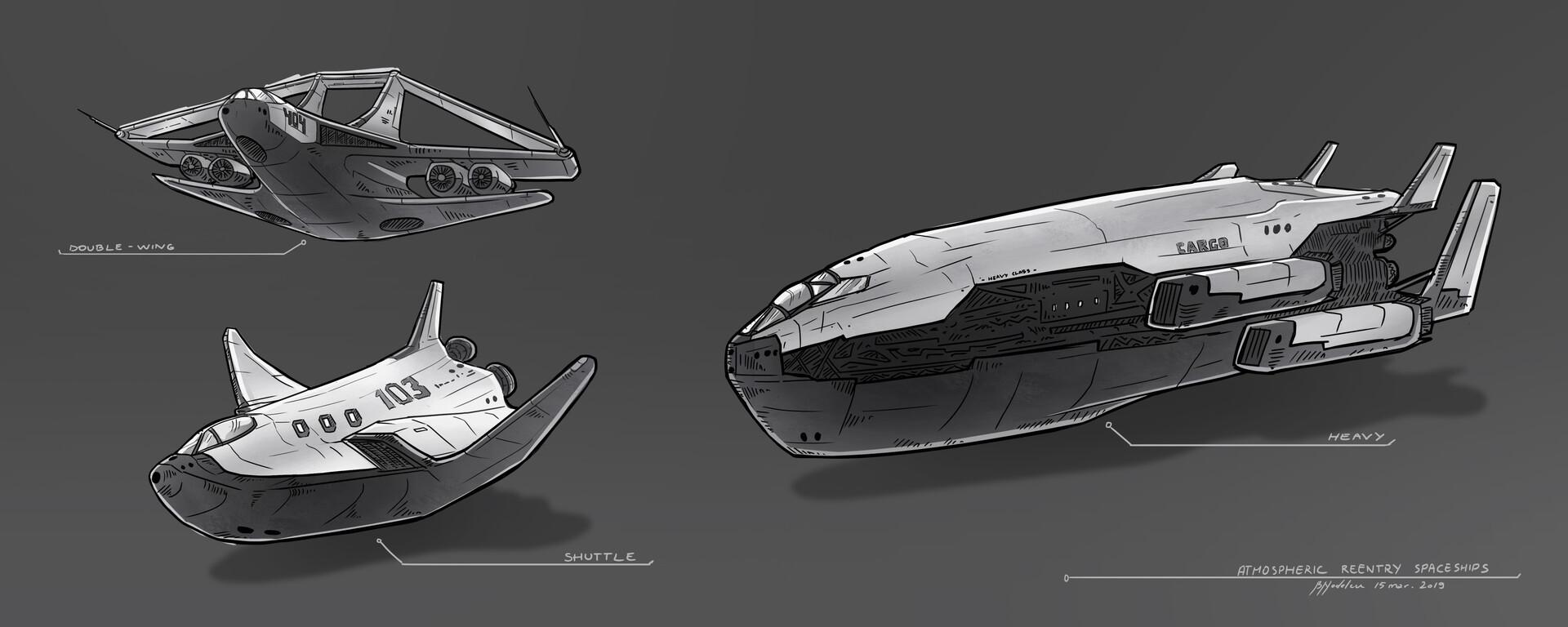 ArtStation - Martian ship designs