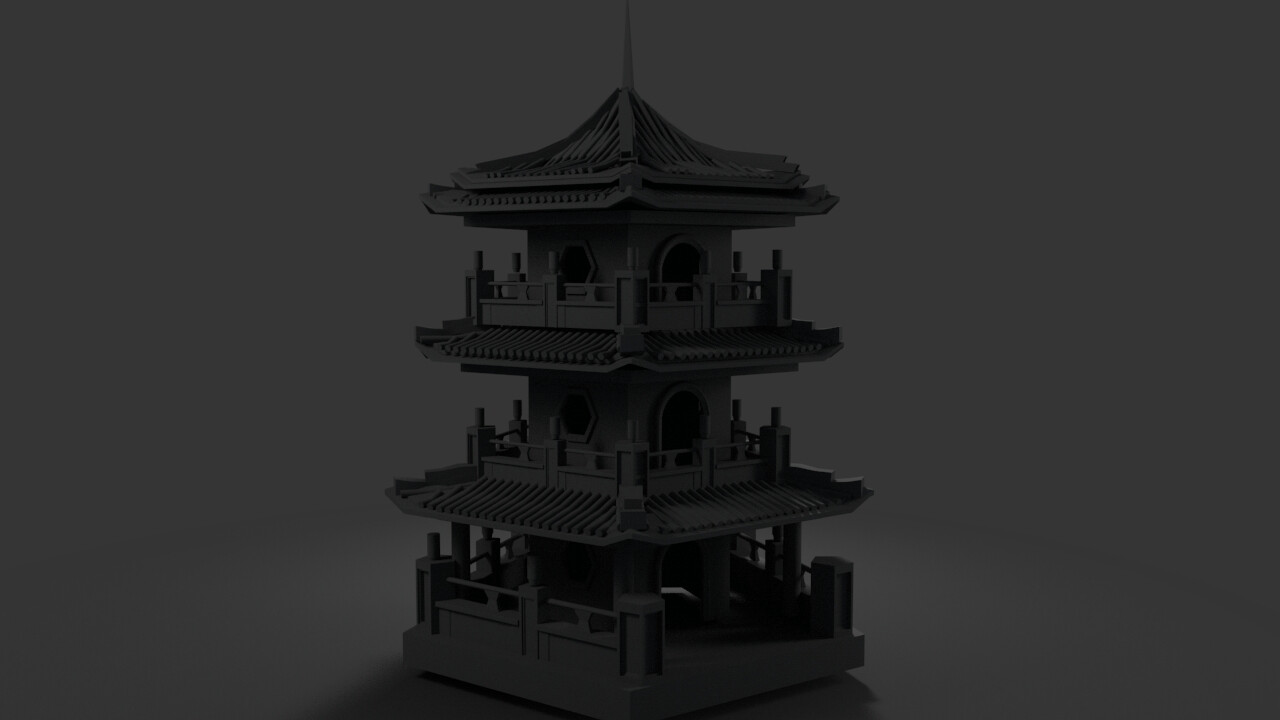 ArtStation - 3d model of pagoda