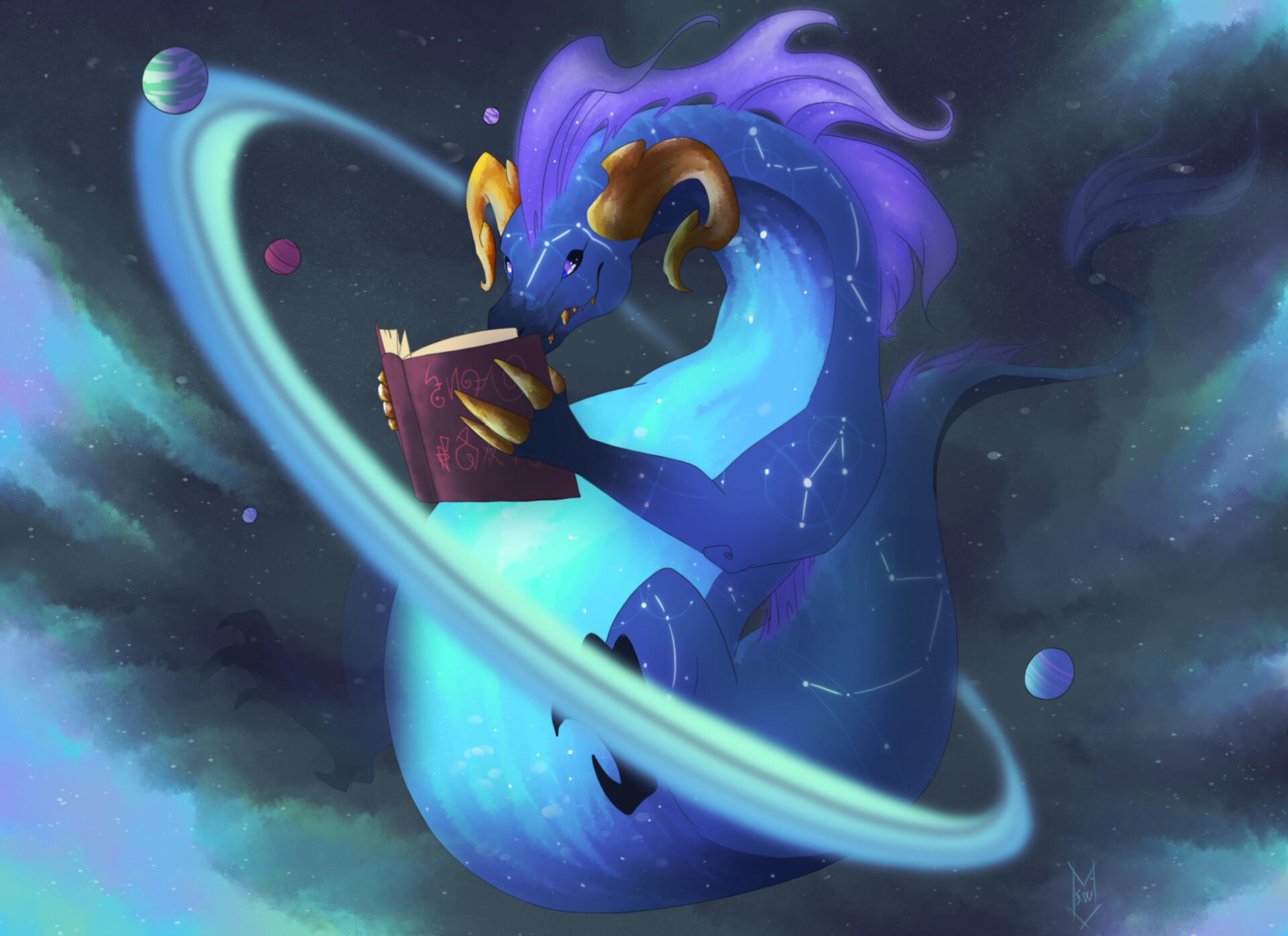 ArtStation - Young cosmic dragon