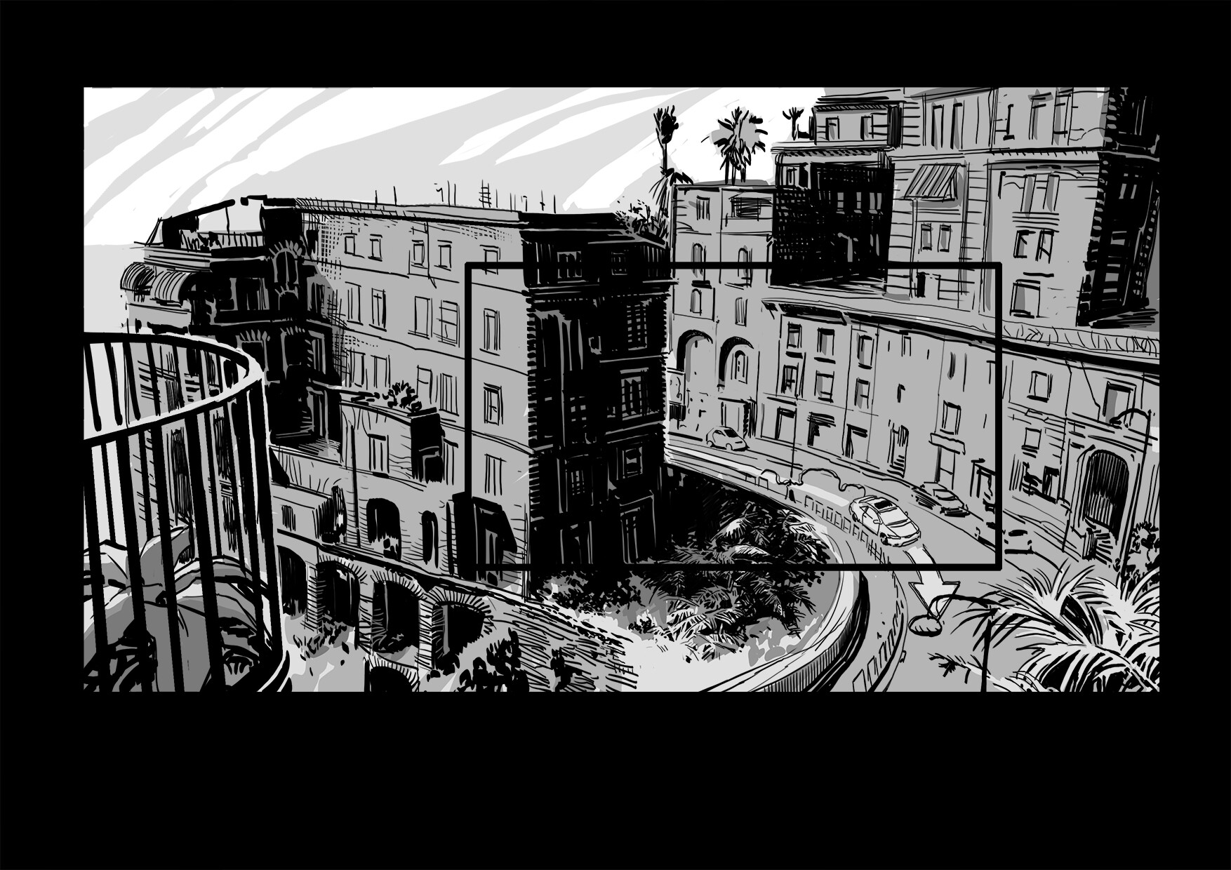 ArtStation - Car Chase Storyboard