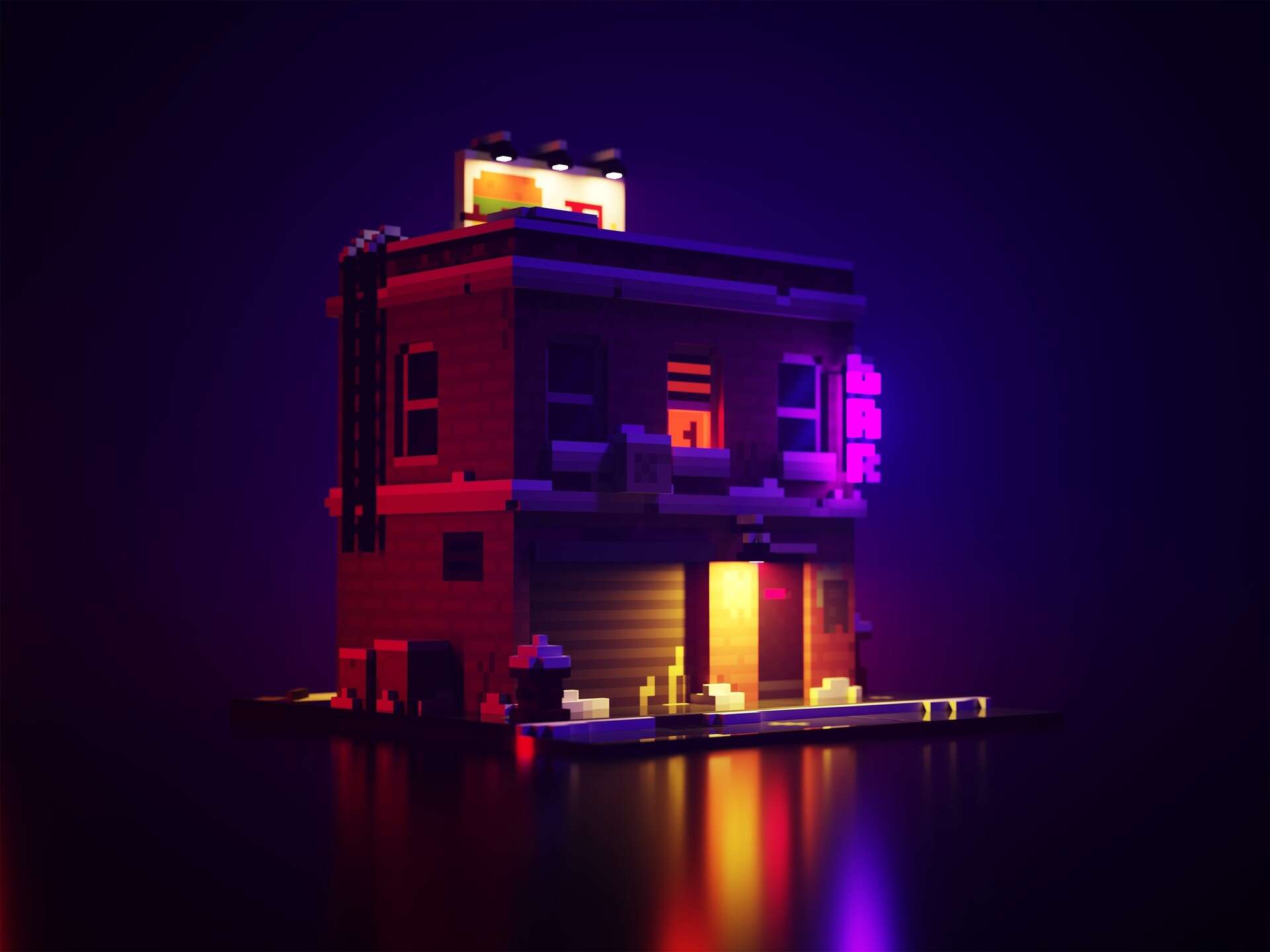 ArtStation - Voxel House In the Lane