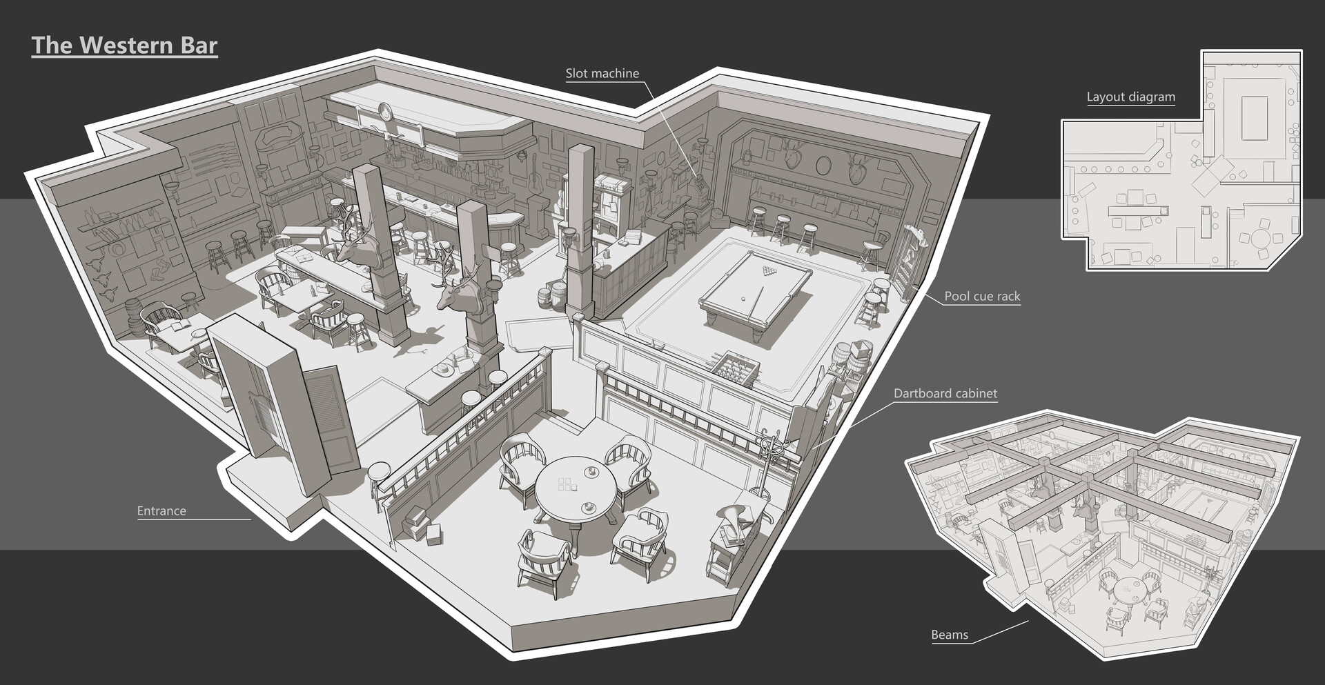 ArtStation - The western bar design