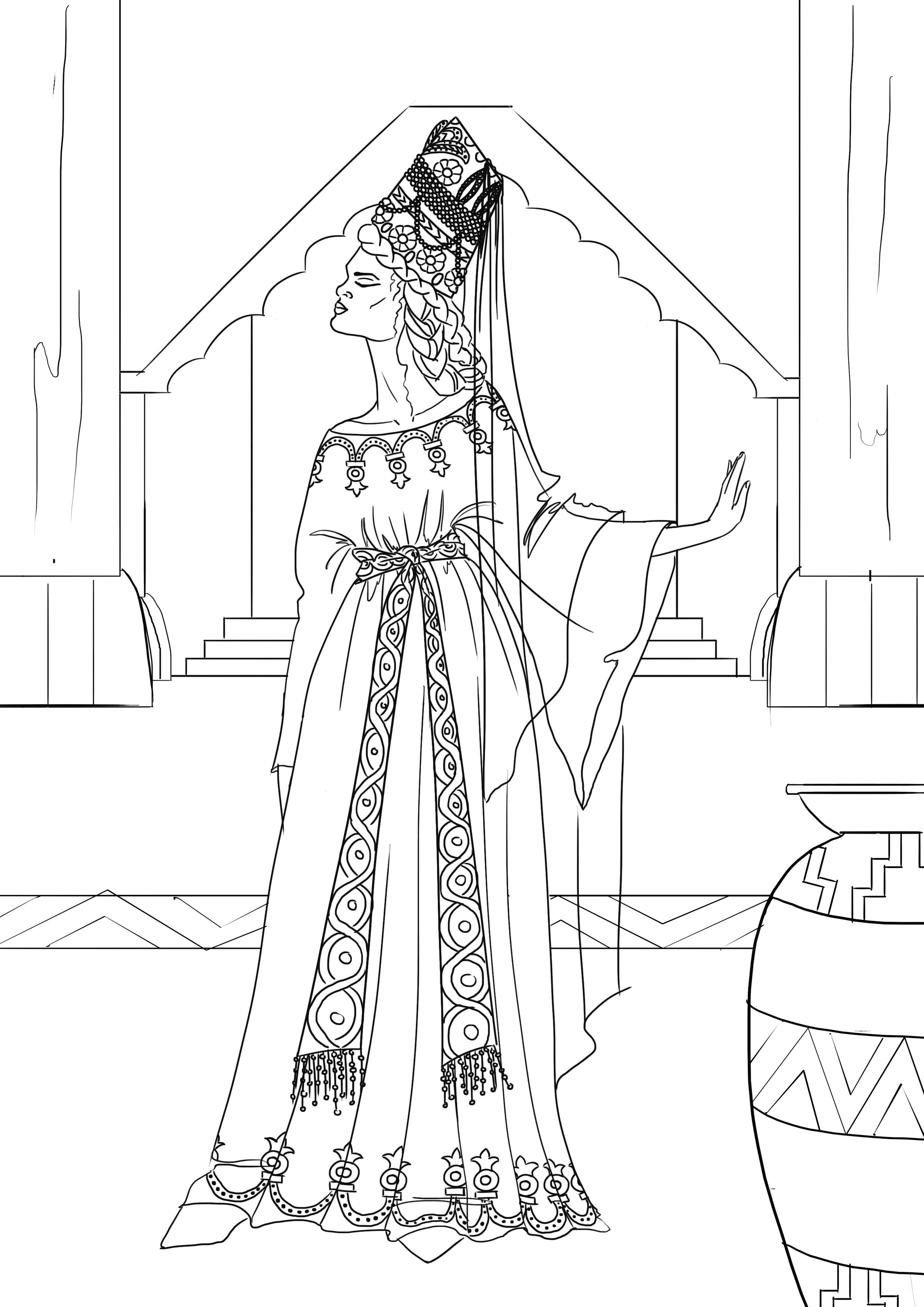 queen vashti coloring pages