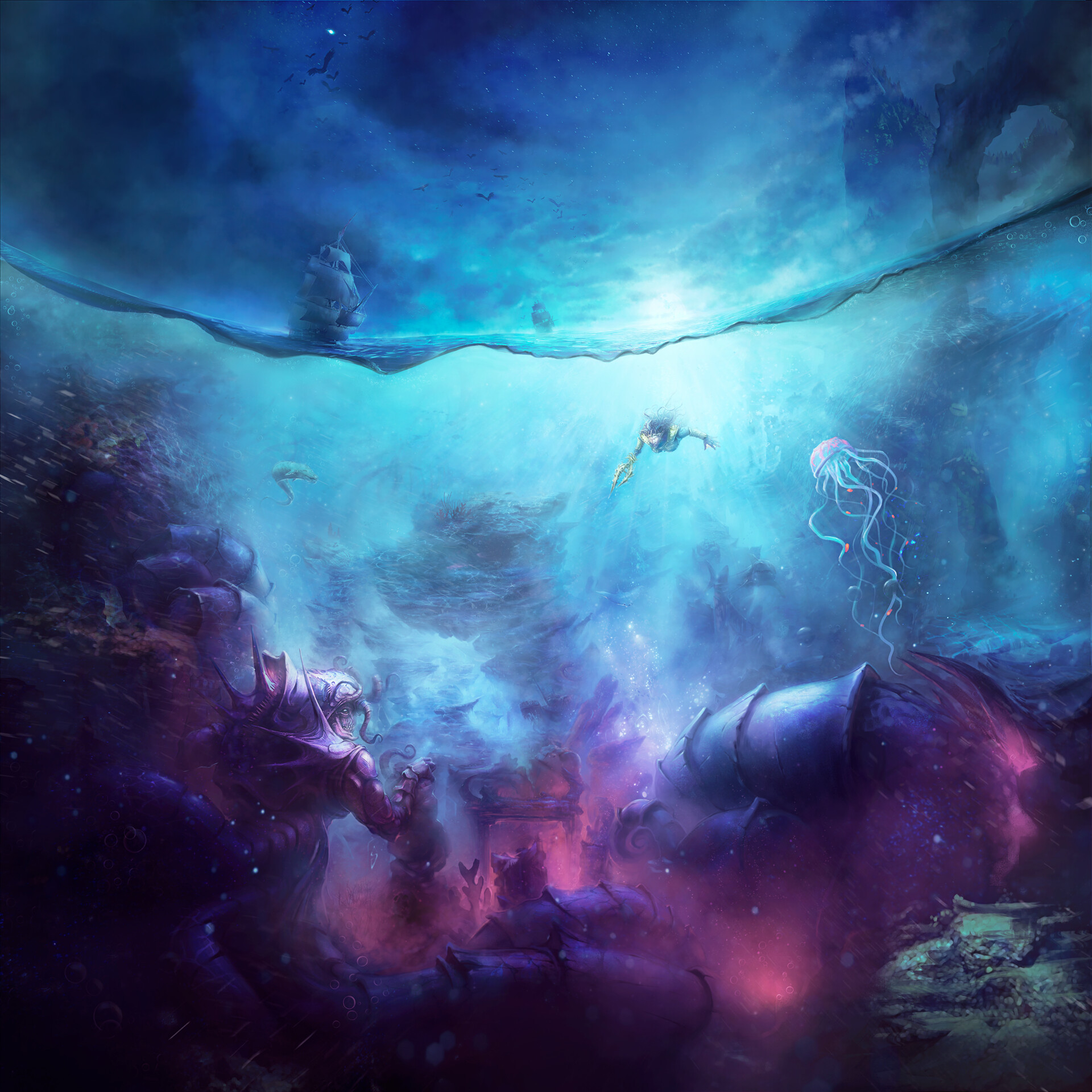 ArtStation - AQUATICA - Playing field illustration