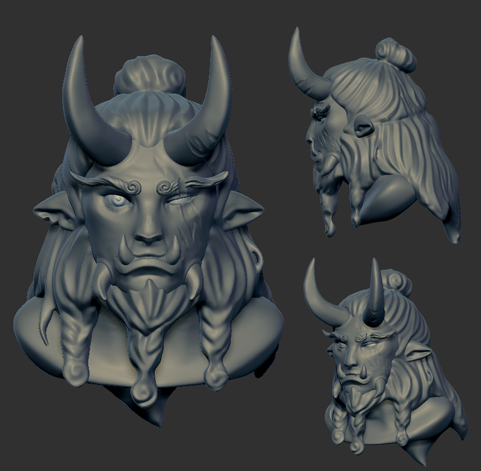 ArtStation - stylized Yiru concept and 3d bust