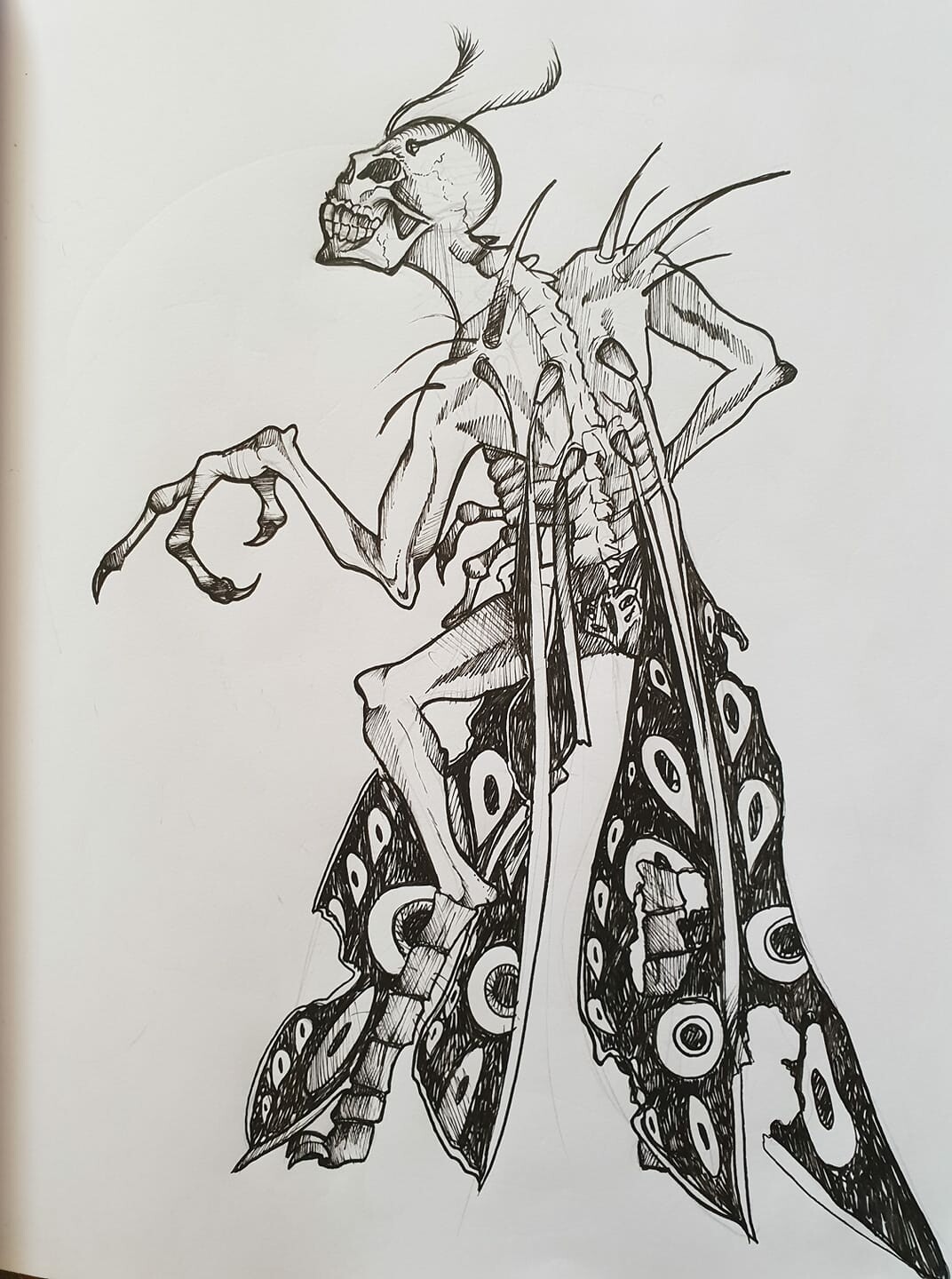 ArtStation - Mothman - ink Drawing