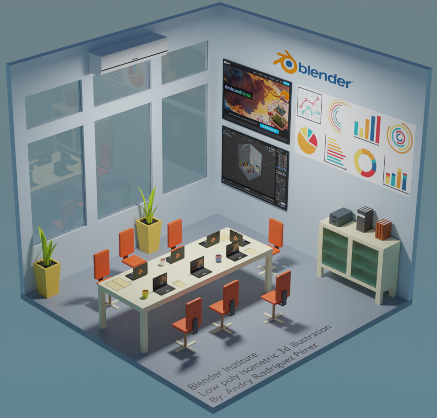 ArtStation - Conference room - Isometric 3d illustration