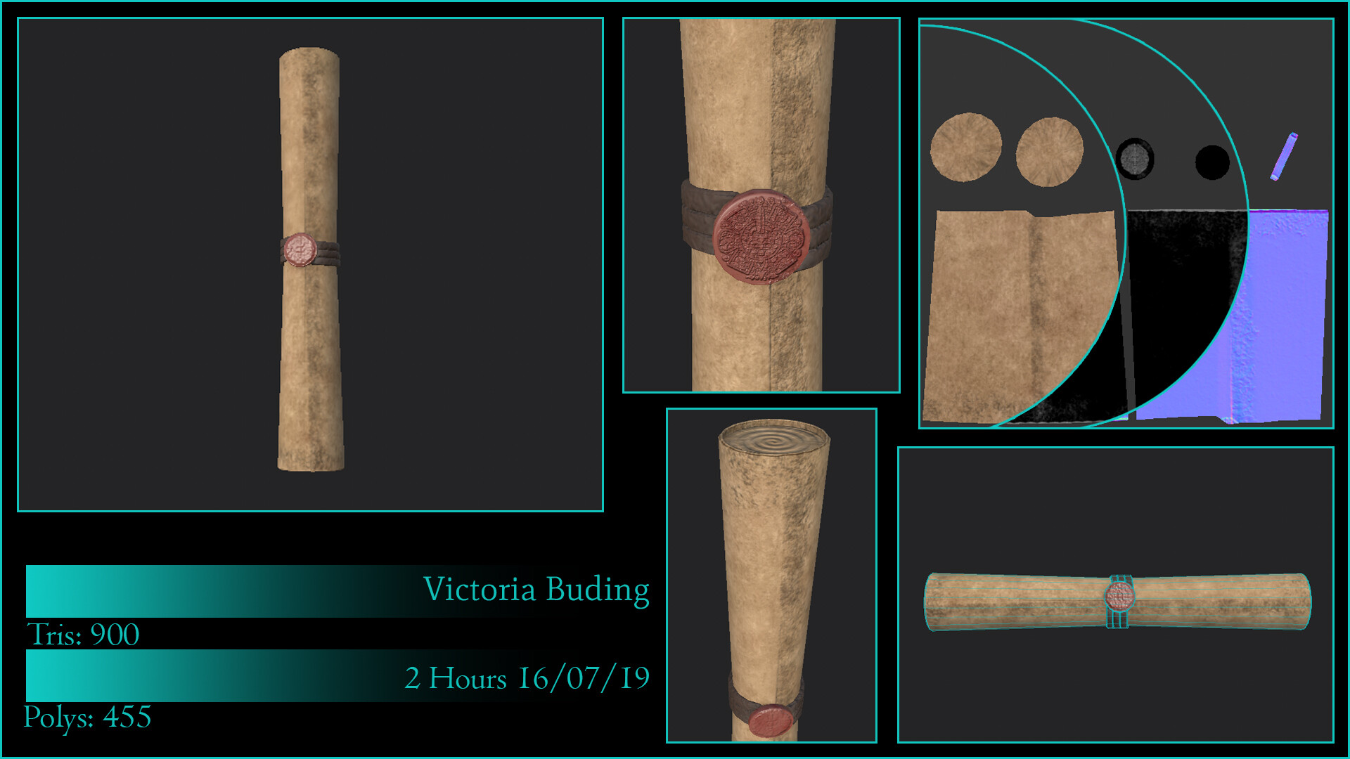 ArtStation - 3d Modeled & Textured Ancient Mayan Scroll