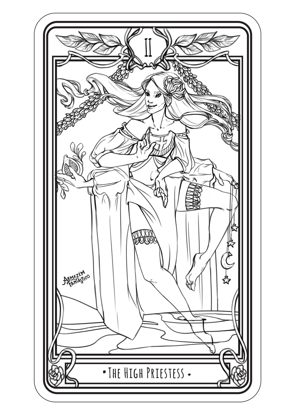 high priestess coloring page