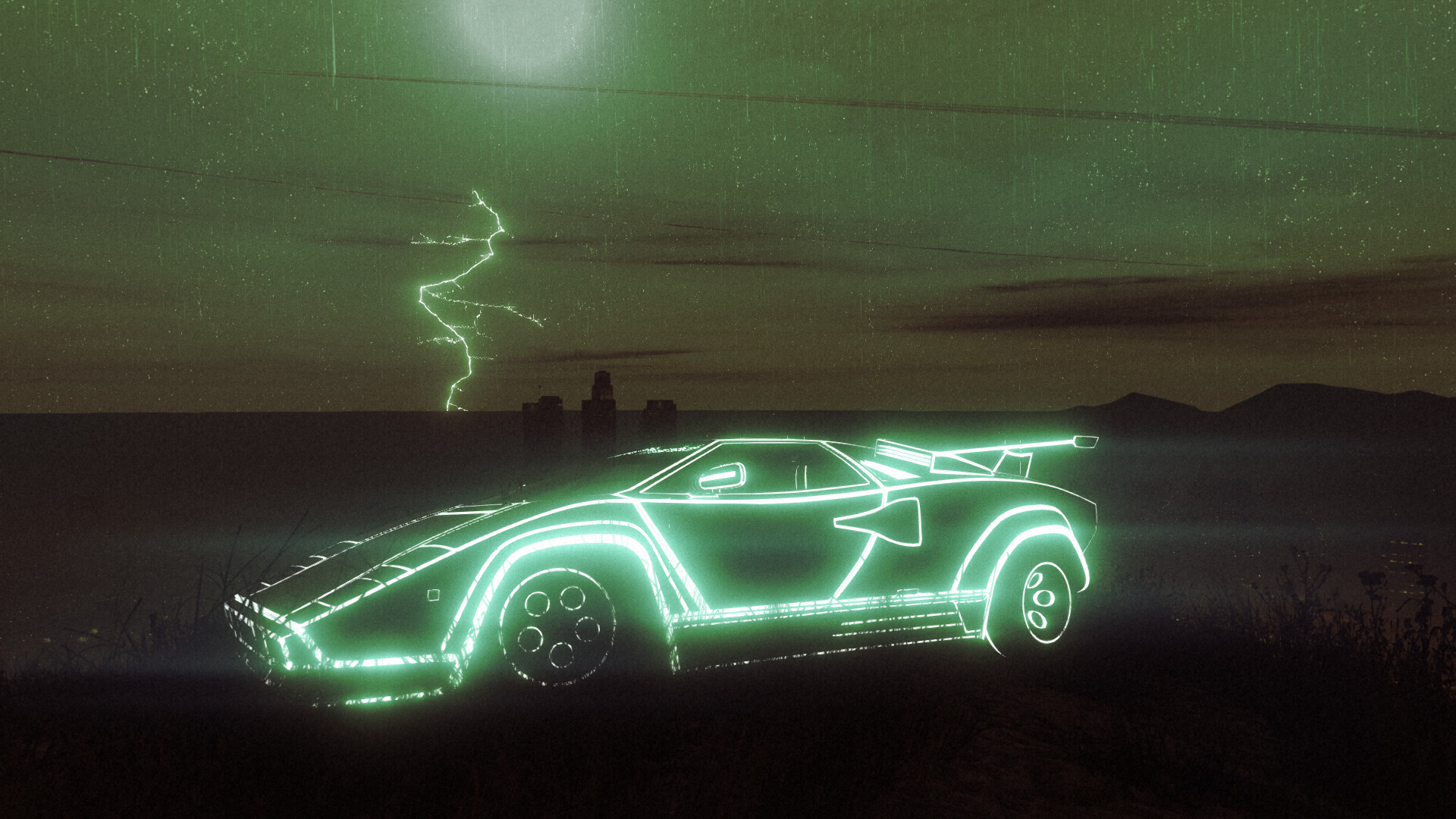 Green Tron Lamborghini