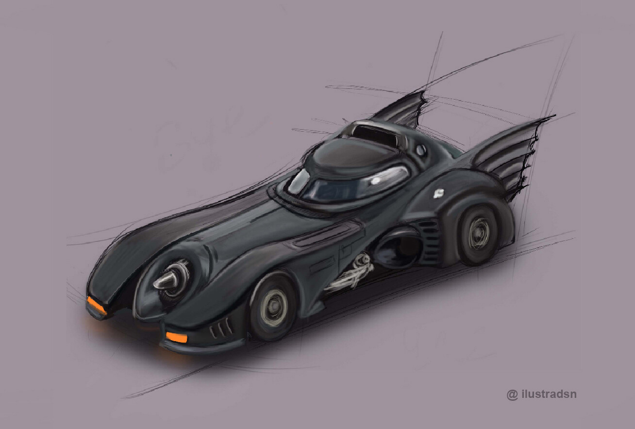 ilustra dsn - Batmobile Sketch