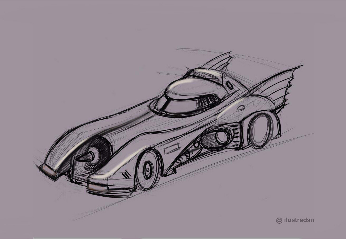 how to draw batman batmobile