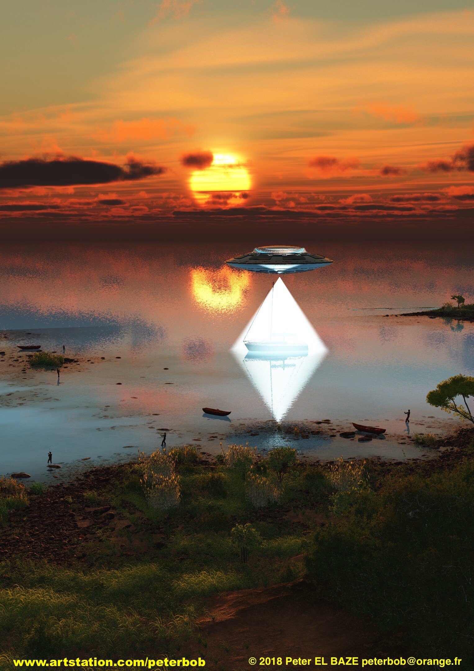 ArtStation - UFO sunset