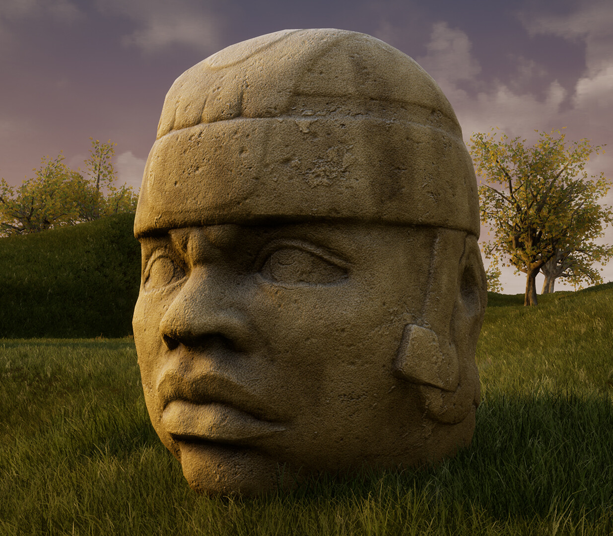 Pavel Parashkevov - Olmec Giant Head Statue