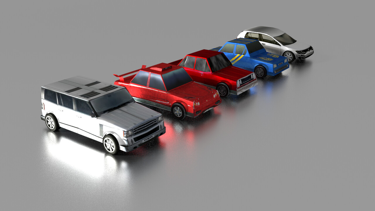 ArtStation - Low Poly Car Models [Düşük Çokgenli Araba Modelleri]