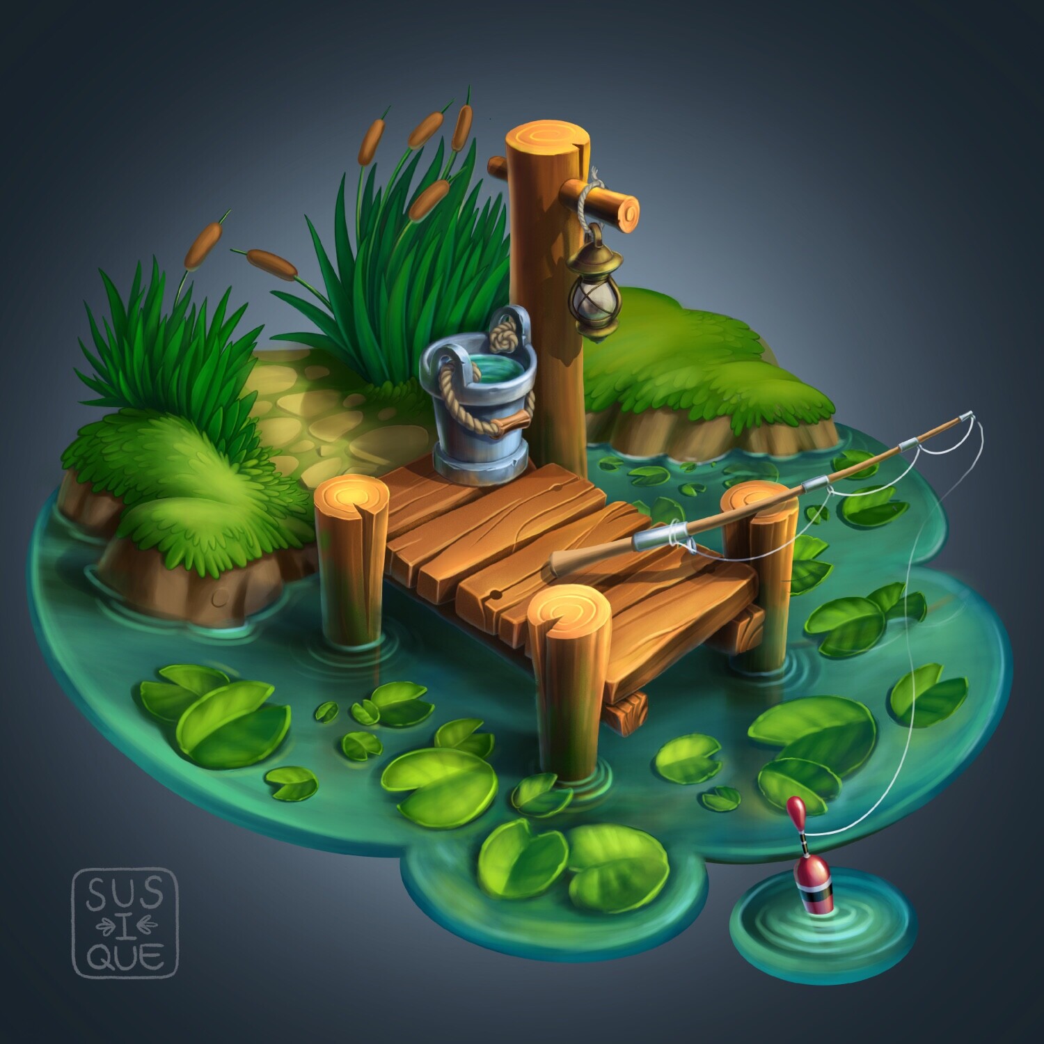 ArtStation - Fishing pond