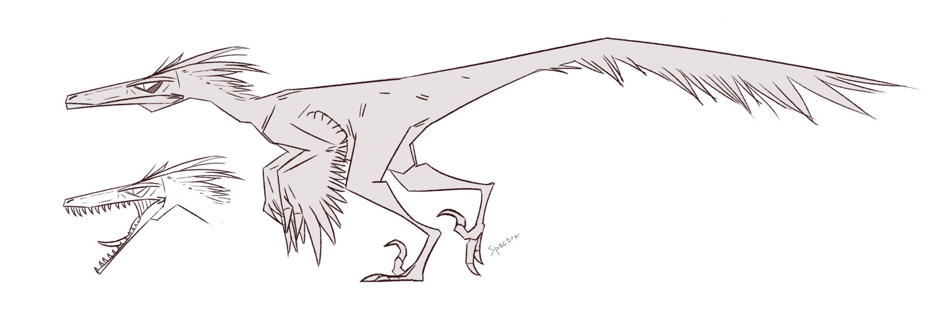 feathered velociraptor coloring page