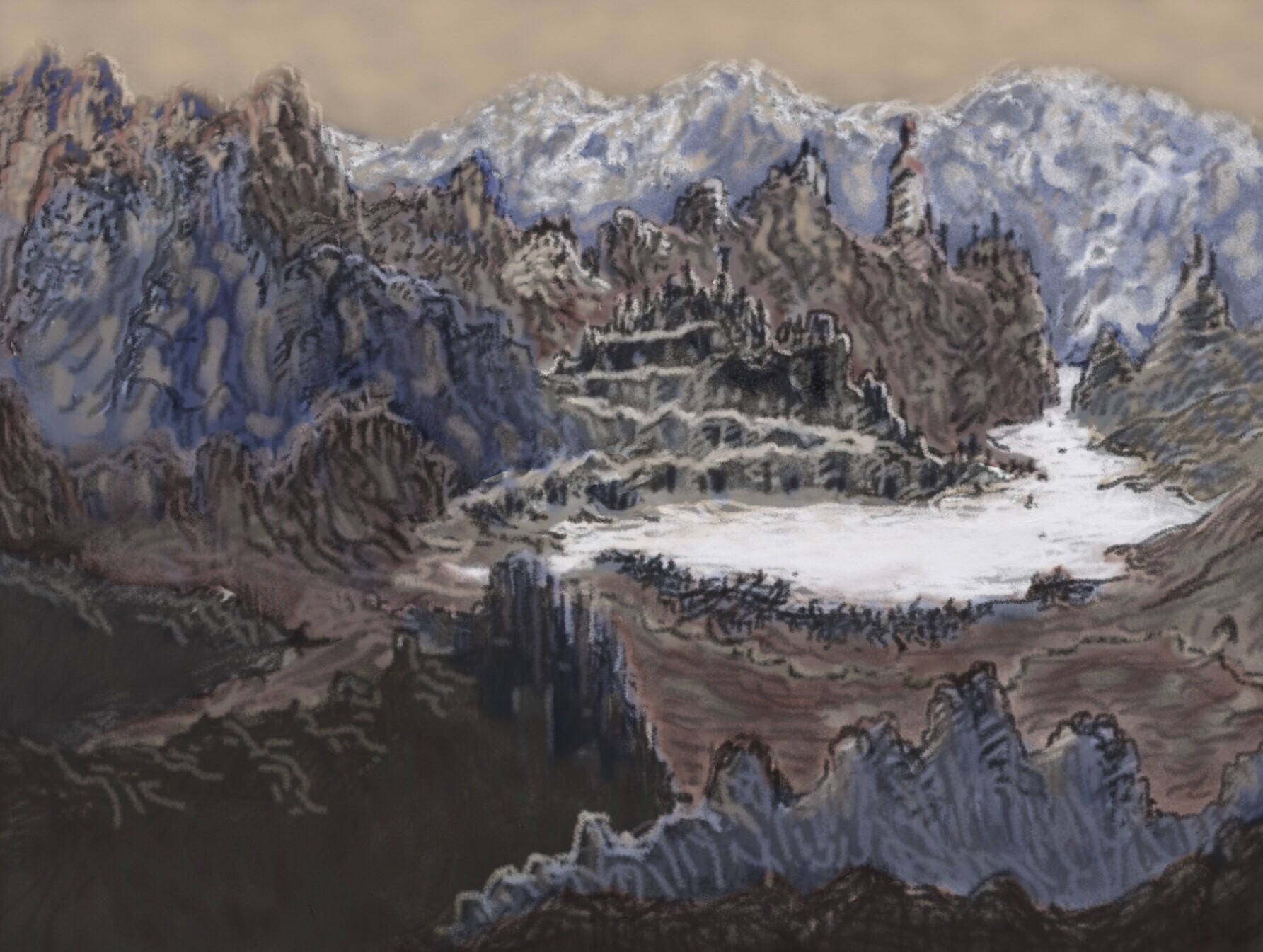 ArtStation - Fantasy Landscape Sketch