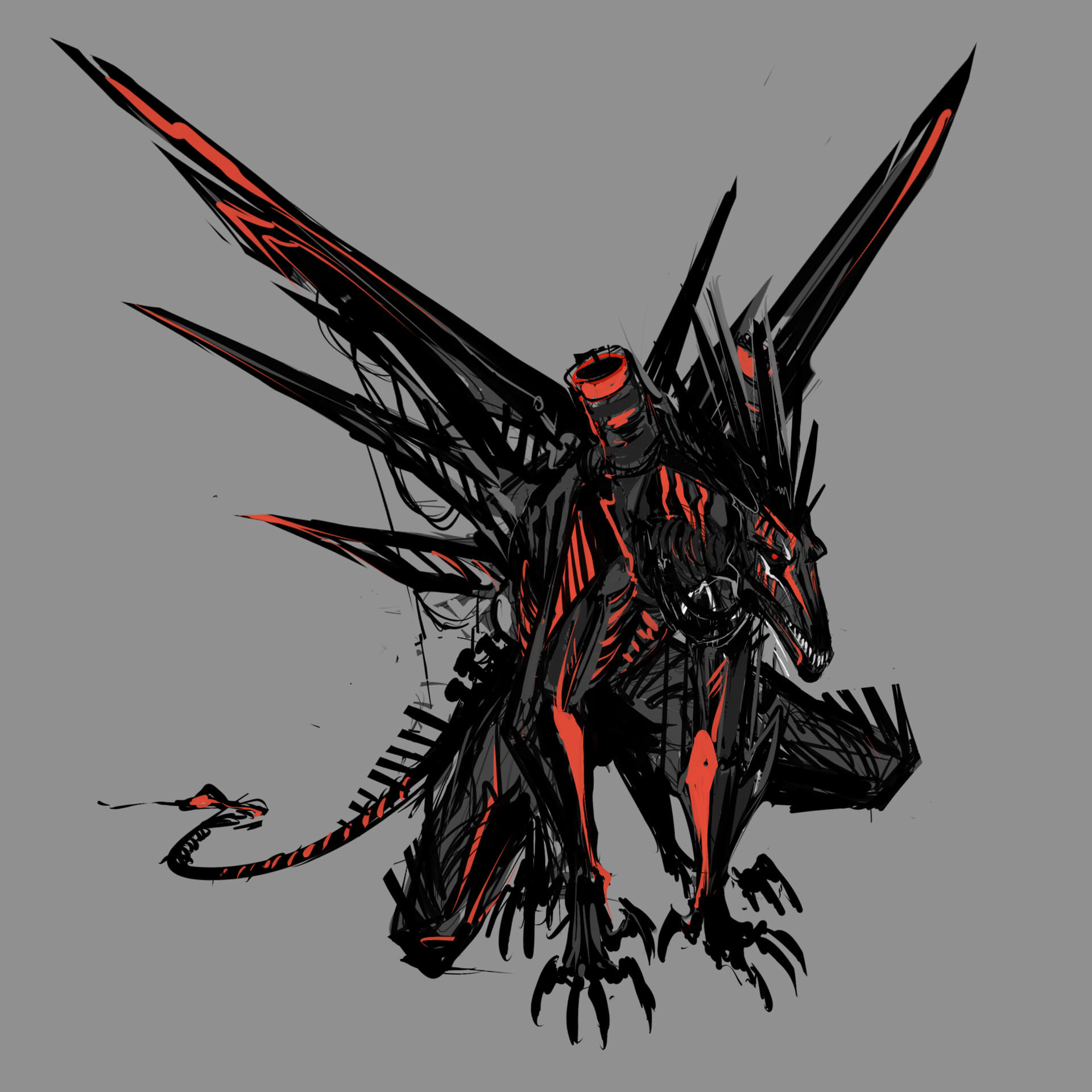 ArtStation - Character design-Mecha dragon