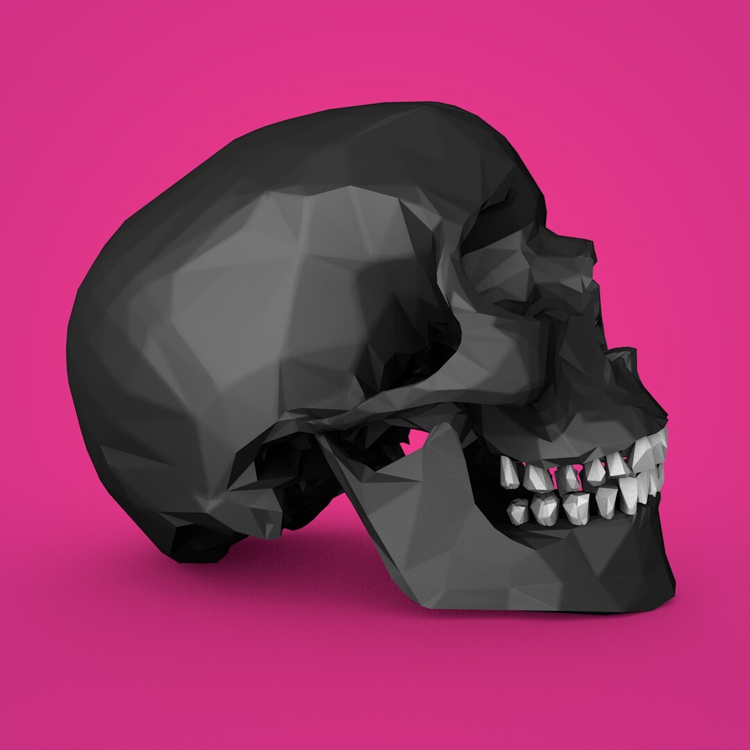 ArtStation - Low Poly Pop Punk Skull